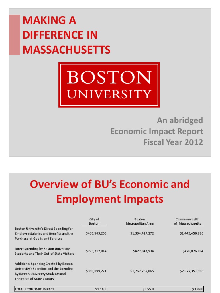 Boston Economic Impact Report FY2012 | PDF | Massachusetts | Boston