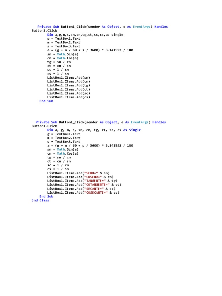 Private Sub As Object As Handles Dim: Eventargs | PDF