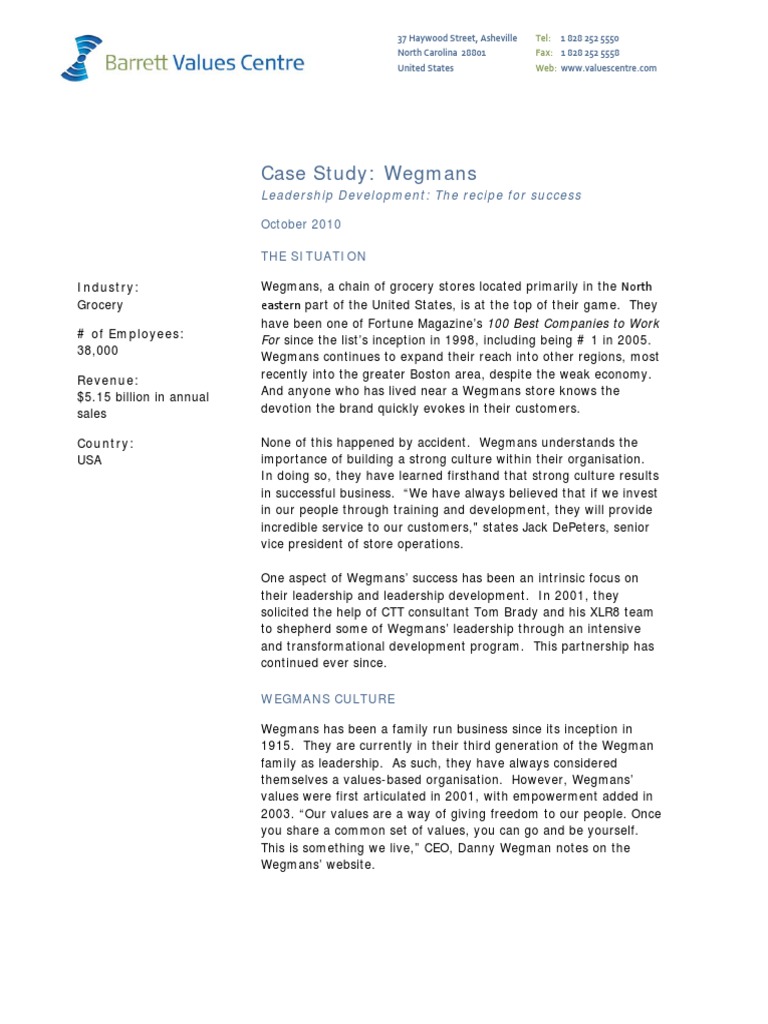 Wegmans Leadership Development Insights | PDF
