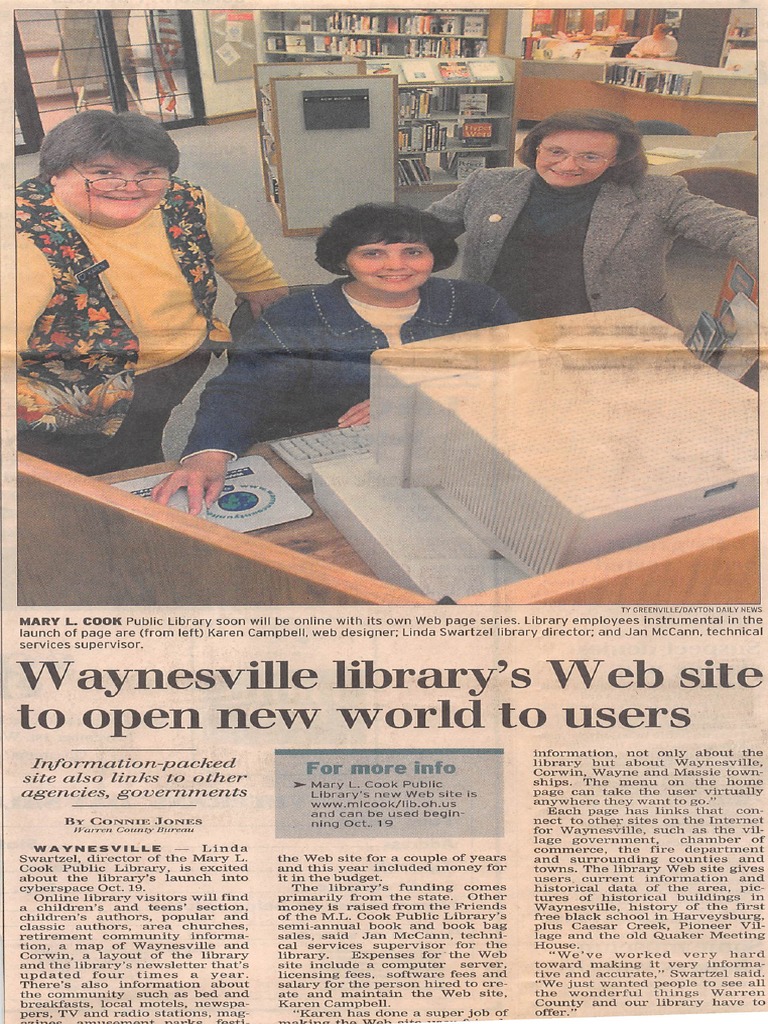 Mary L. Cook Public Library - Website | PDF | Travel