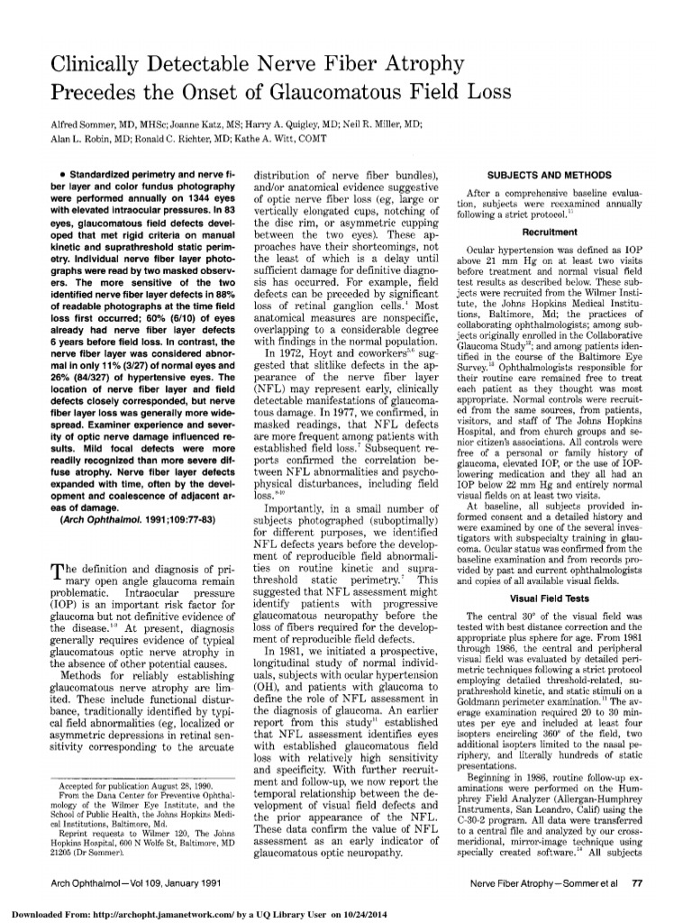Clinically Detectable Nerve Fiber Atrophy | PDF | Glaucoma | Human Eye