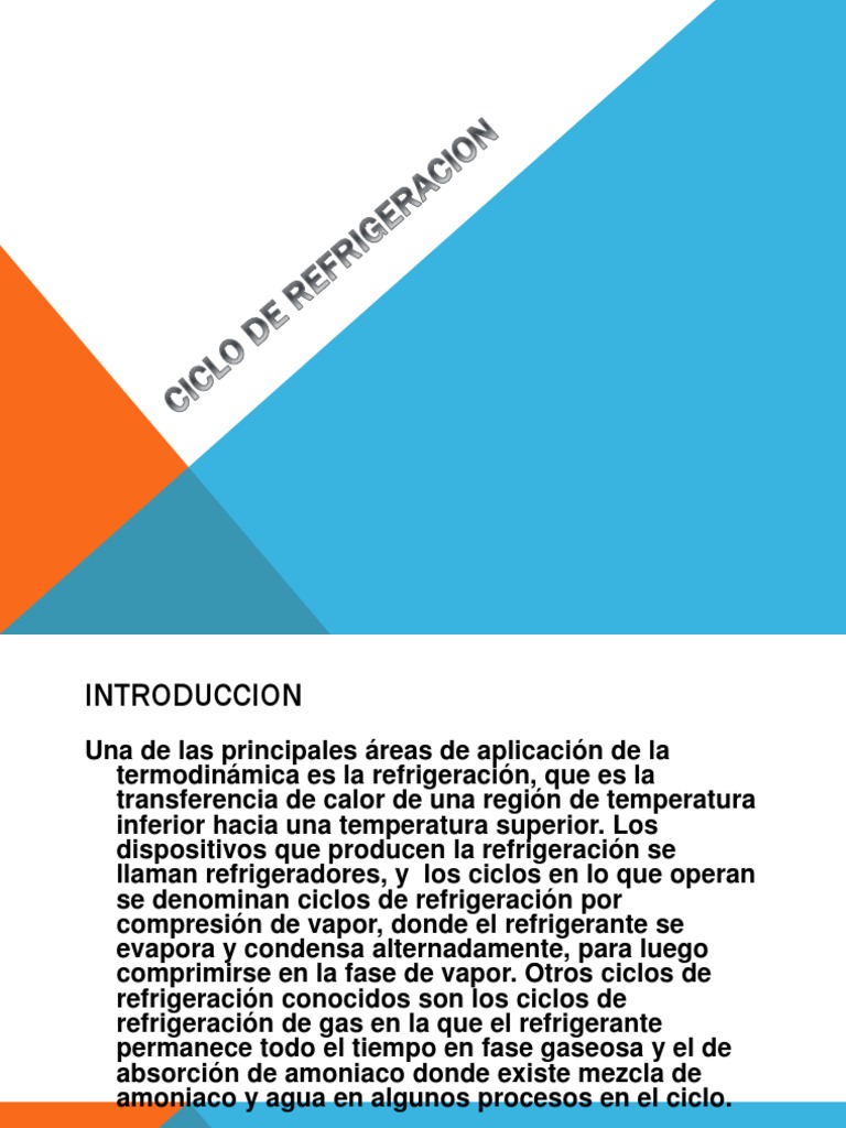 Ciclo de Refrigeracion | PDF | Refrigeración | Temperatura