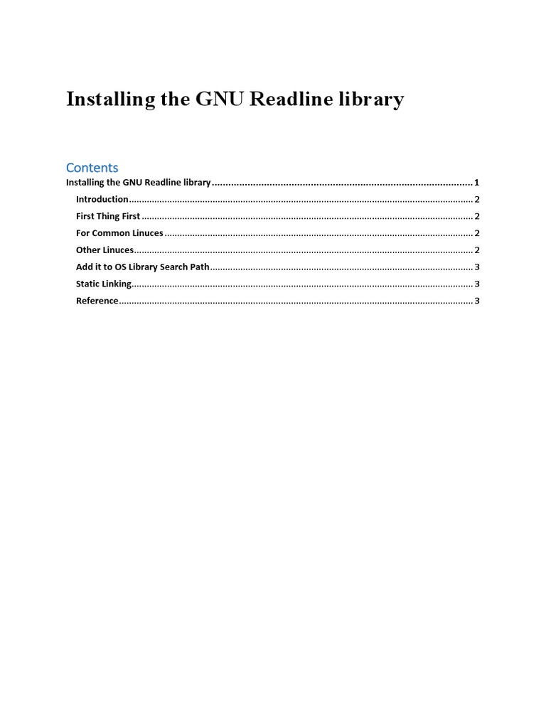 Installing Gnu Readline Pdf Pdf Library Computing Linux