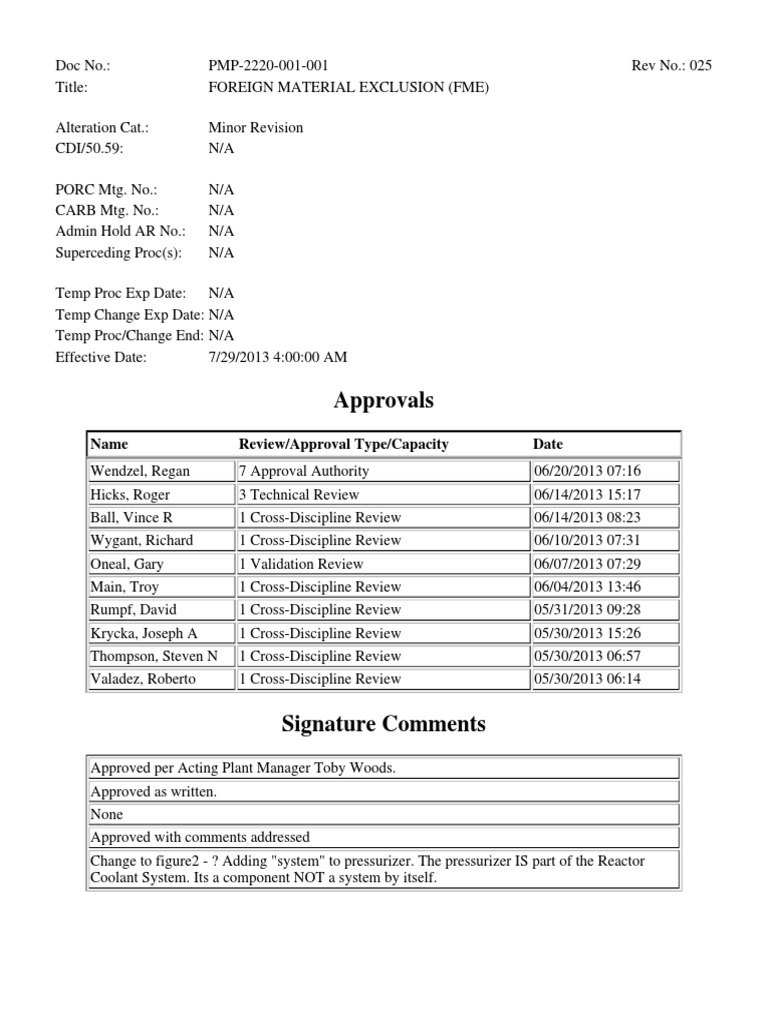 Fme Procedure | PDF | Risk | Fuel Injection