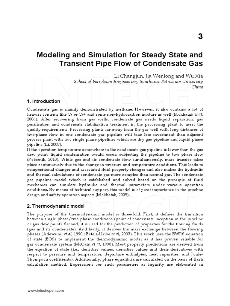 Modeling and Simulation For Steady State and Transient Pipe Flow | PDF ...