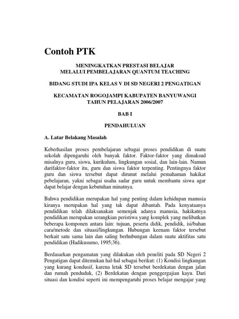Contoh PTK | PDF