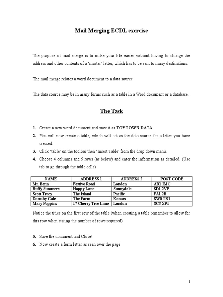 Mail Merging | Download Free PDF | Microsoft Word | Mail