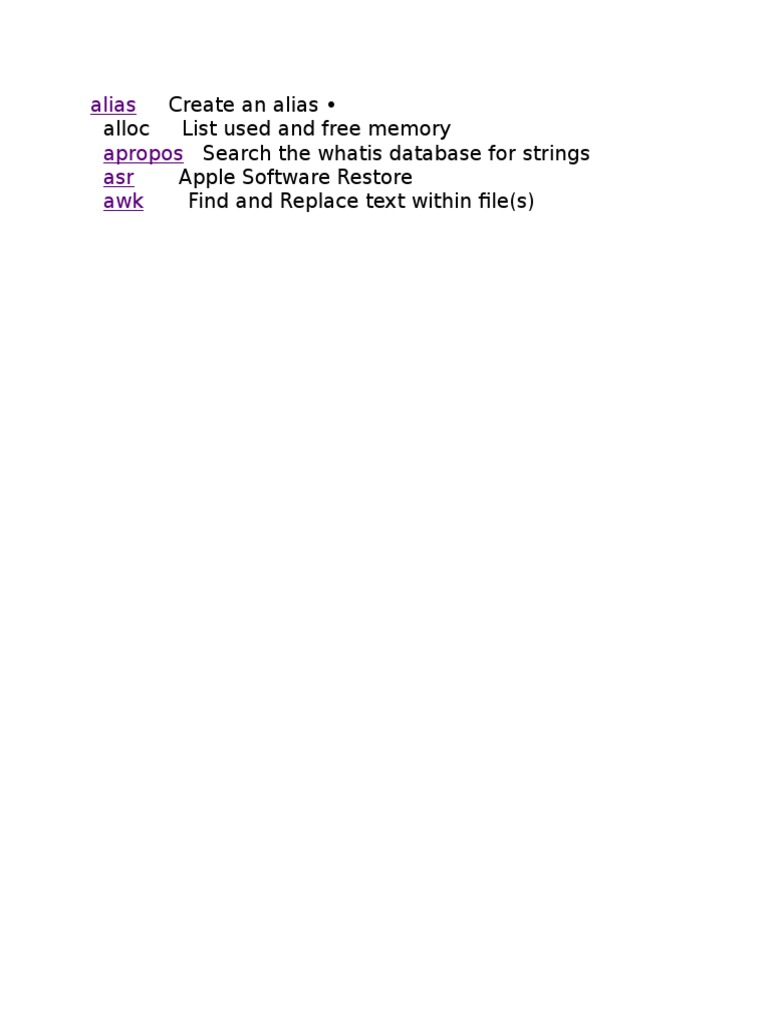 Terminal Commands 'A' | PDF | Computer Programming | System Software