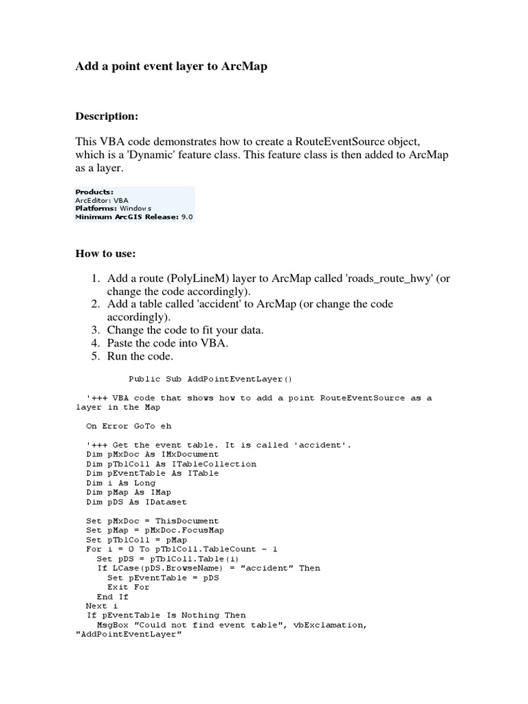 Add A Point Event Layer To Arcmap Pdf Computer Engineering Areas Of Computer Science
