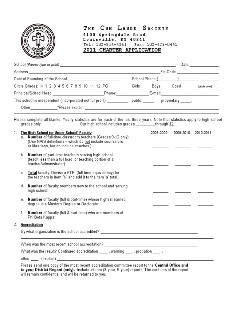 2011 Charter App | PDF | Advanced Placement | Sat