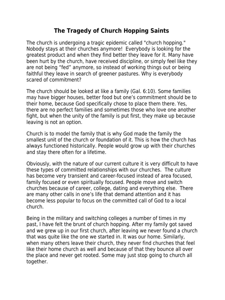 The Tragedy of Church Hopping Saints | PDF | Disciple (Christianity ...