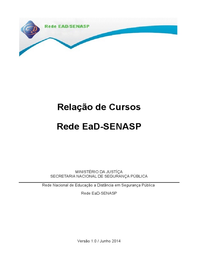 Relação de Cursos Da SENASP | PDF | Polícia | Educação à distância