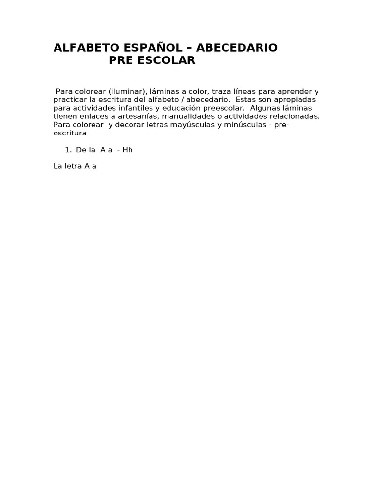 La Letra Aa | PDF