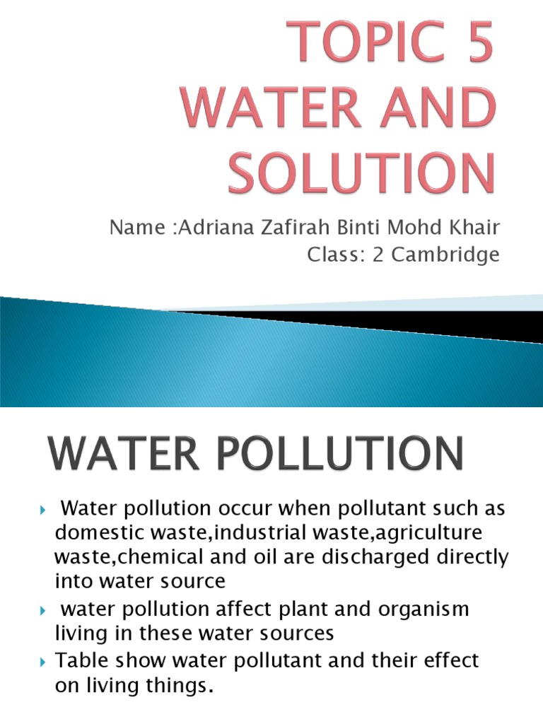 Water and Solution | PDF