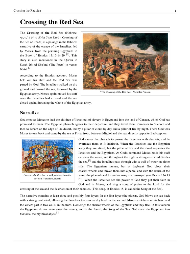 Crossing The Red Sea | PDF | Moses | Book Of Exodus