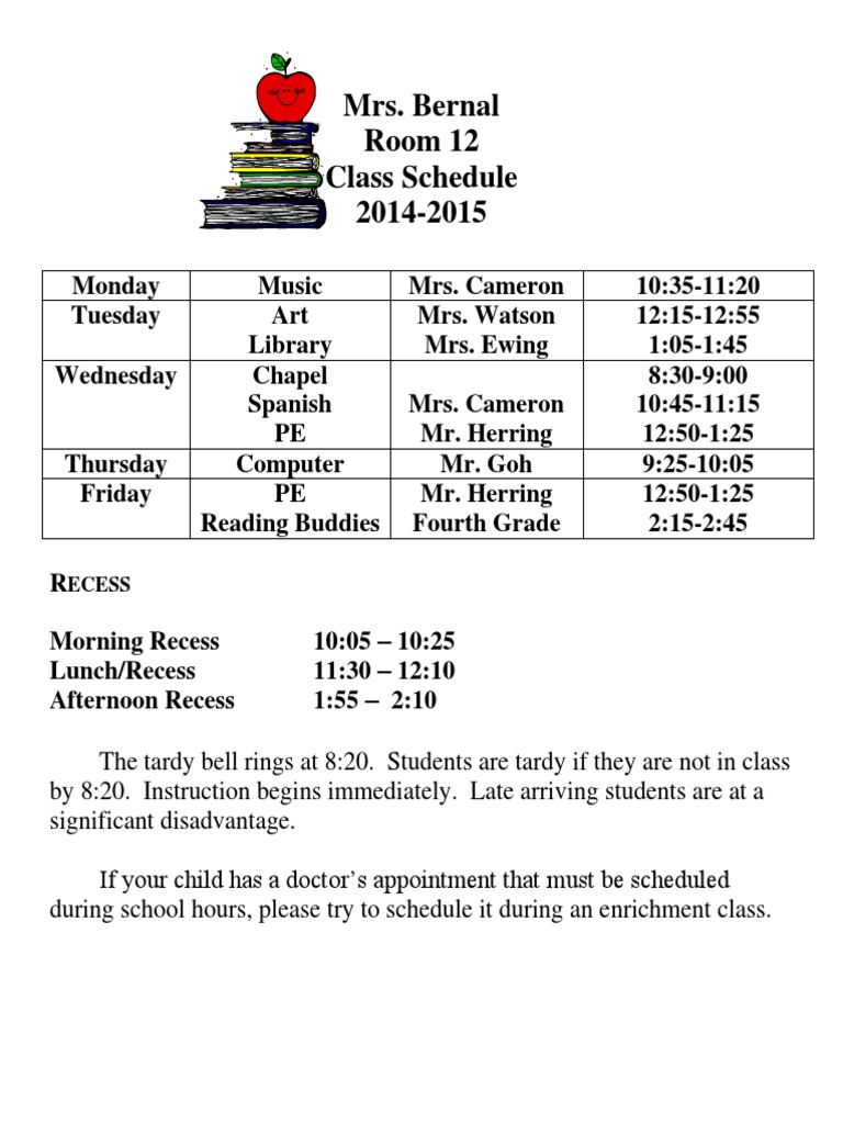 Class Schedule | PDF