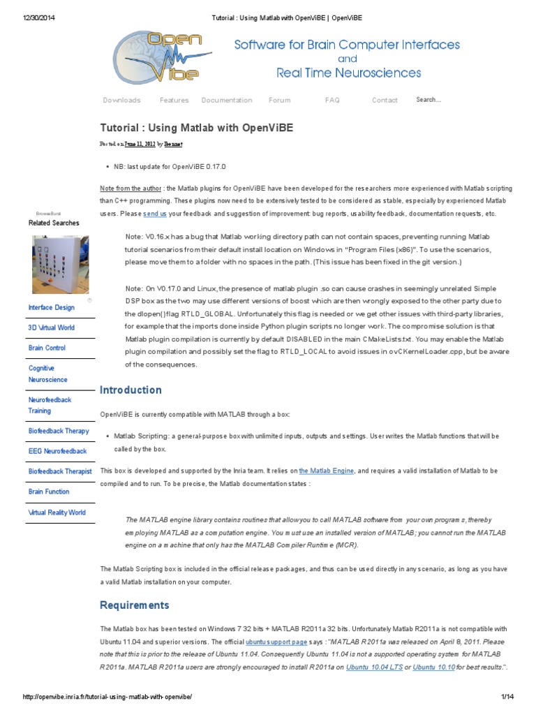 Tutorial - Using Matlab With OpenViBE - OpenViBE PDF | PDF | Matlab | Signal (Electrical ...