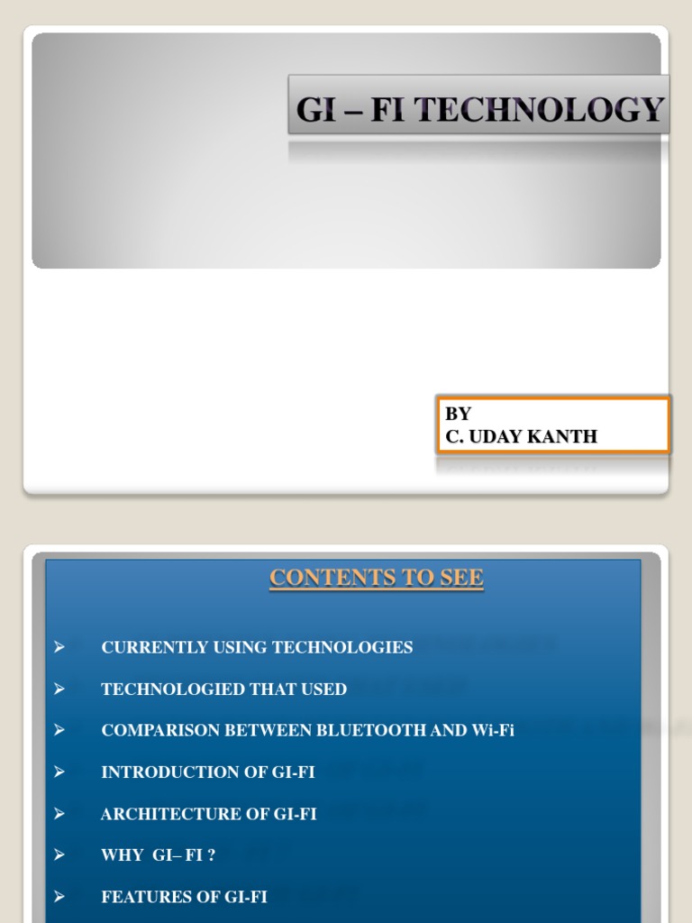 Gi - Fi Technology | PDF | Wi Fi | Wireless Lan