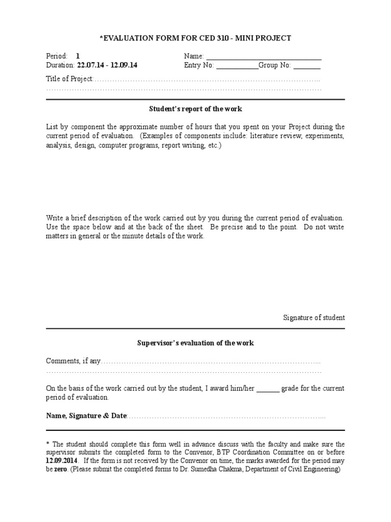 Evaluation Form - CED 310 | PDF | Business