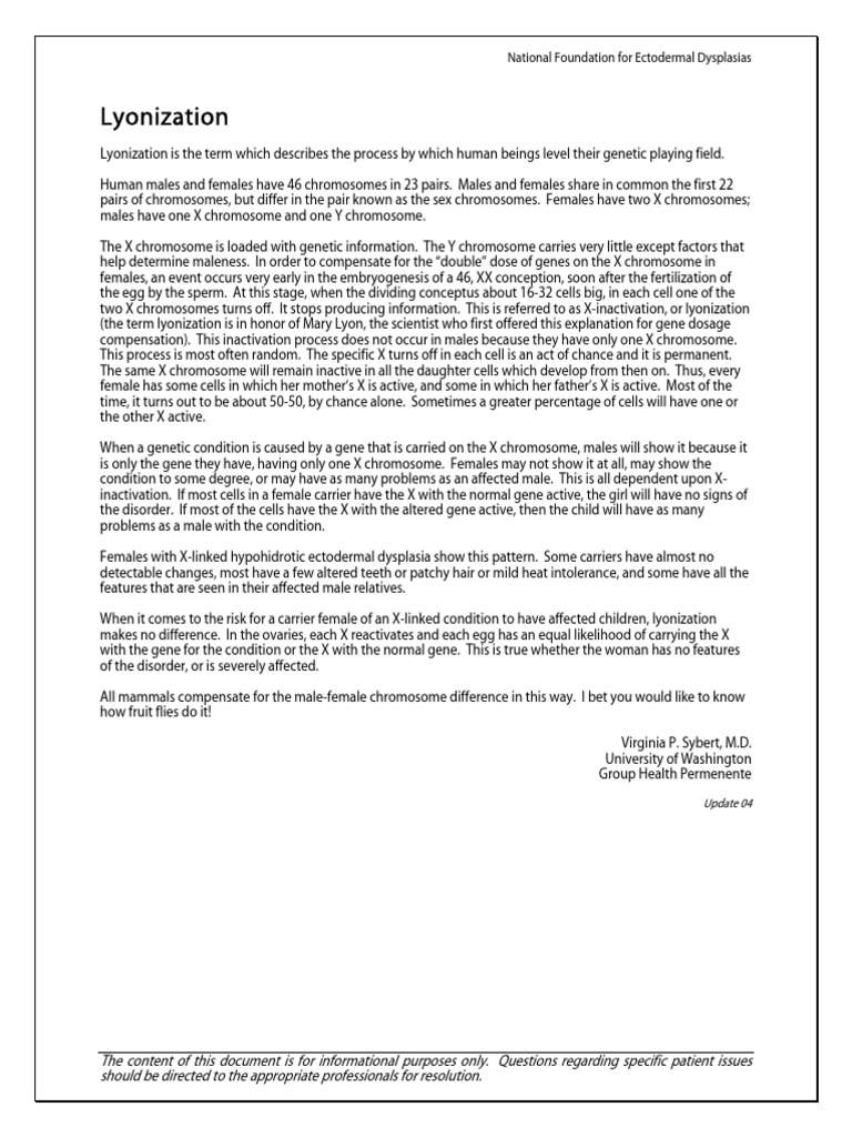 Lyonization | PDF | Sexual Reproduction | Biological Processes