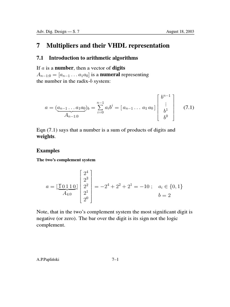 multiply | Multiplication | Vhdl