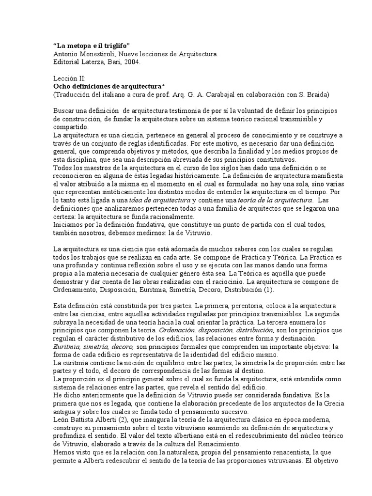 Monestiroli A La Metopa e Il Triglifo PDF | PDF | Georg Wilhelm ...