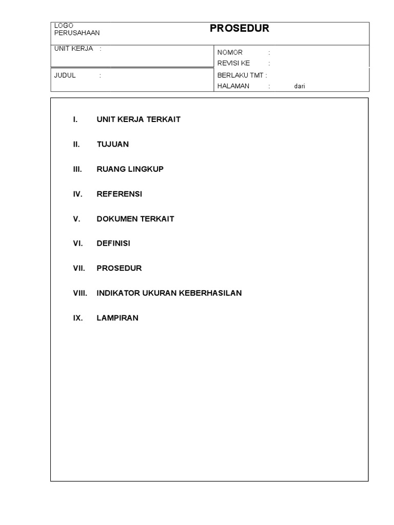 Contoh Format Narasi Prosedur | PDF