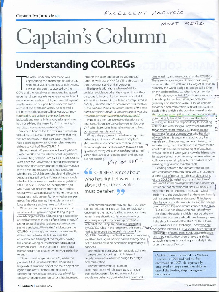 Understanding COLREGS | PDF