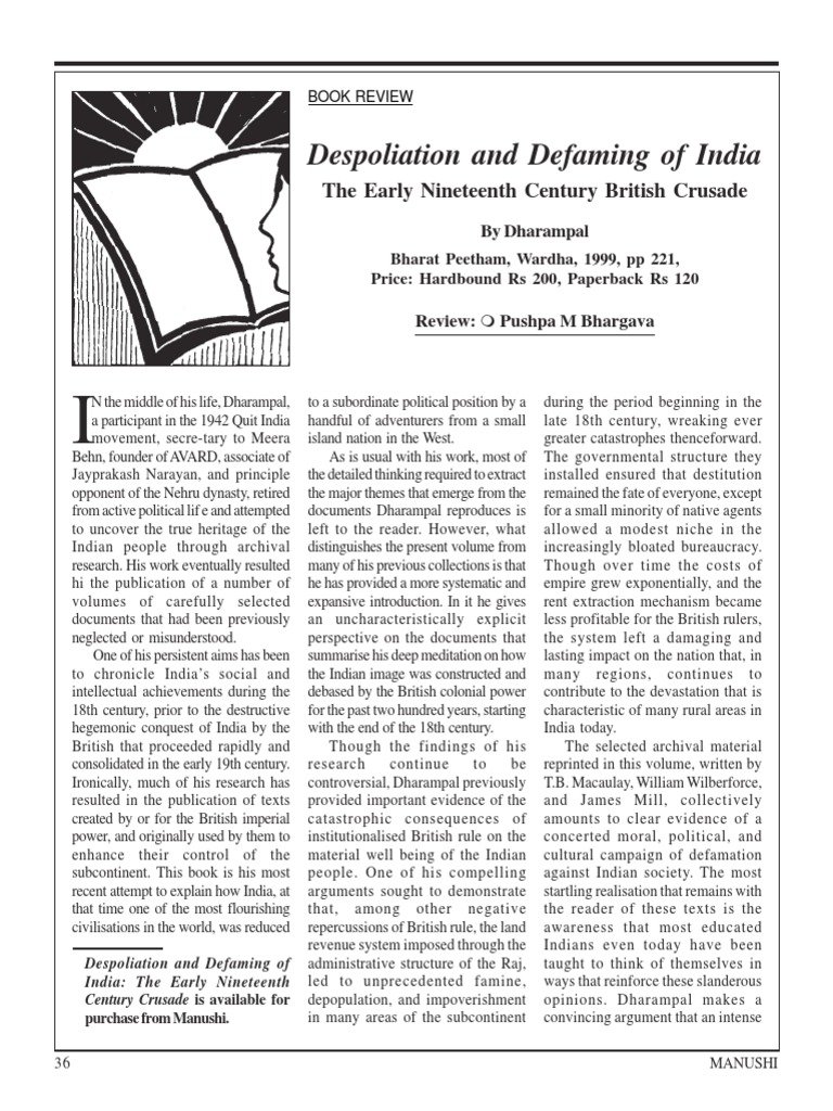 Despoliation and Defaming of India | PDF | British Raj | Colonialism