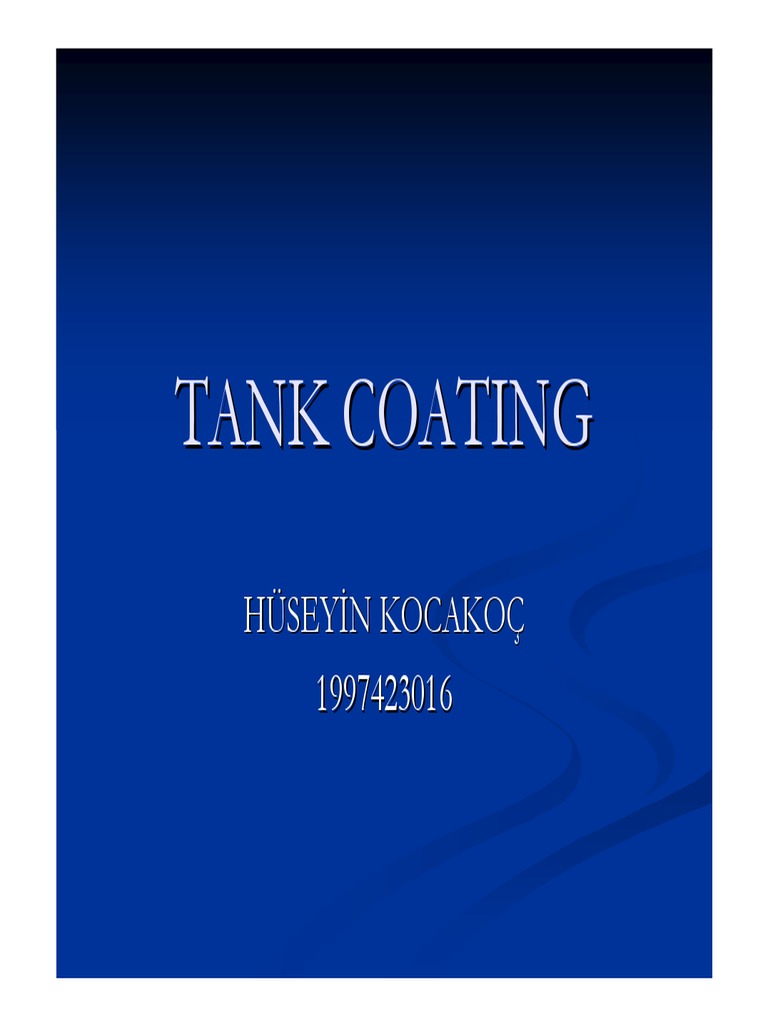 Boya Coating Tank İçi̇ Kaplamalar | PDF