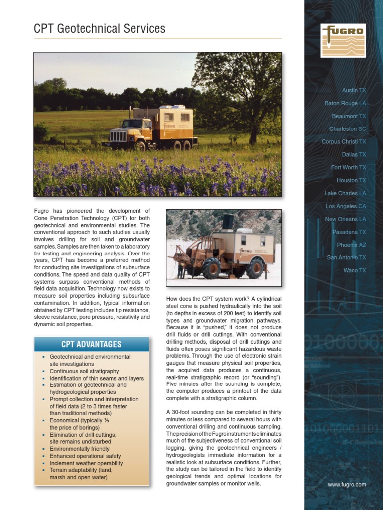 Fugro CPT Geotech | PDF | Geotechnical Engineering | Civil Engineering Fugro CPT Geotech | PDF | Geotechnical Engineering | Civil Engineering