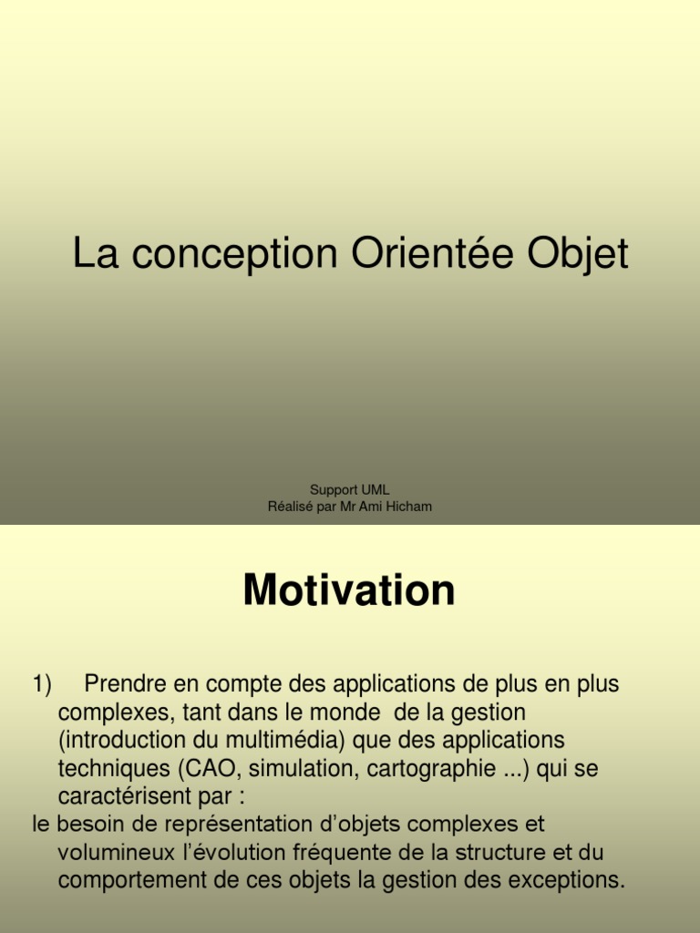 Présentation Sur La Conception Orientée Objet | PDF | Langage de ...