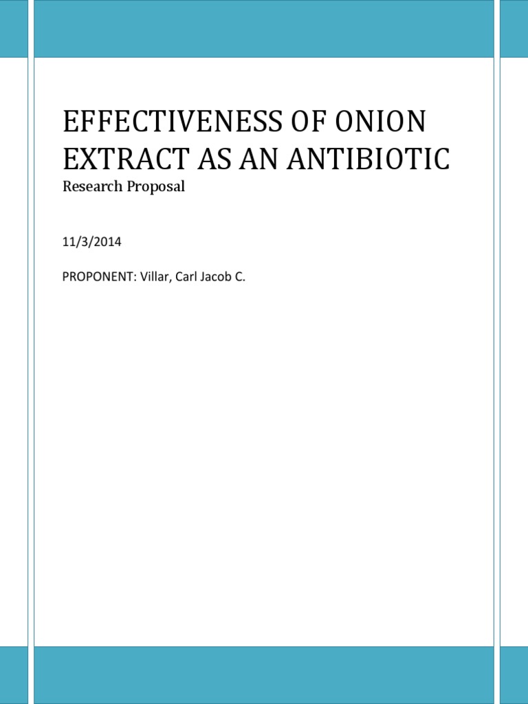 Research Proposal | PDF | Antibiotics | Onion