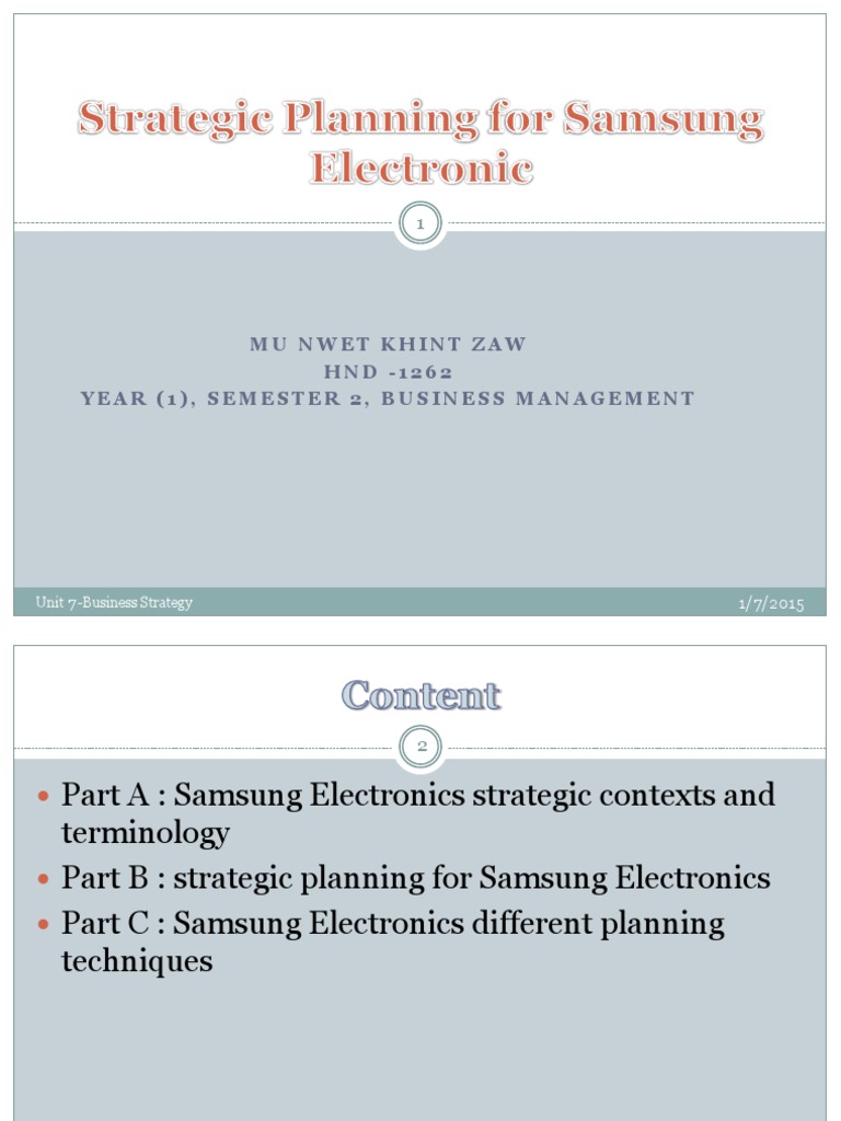 Samsung Electronics Strategy in Myanmar | PDF | Strategic Management ...