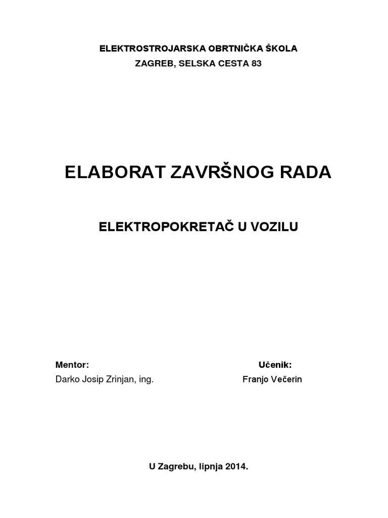 Elektropokretač U Vozilu | PDF