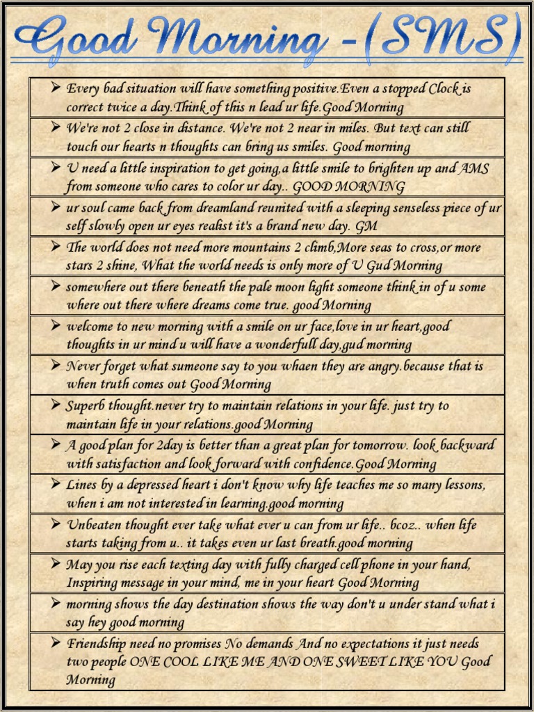 Good Morning PDF | PDF | Love