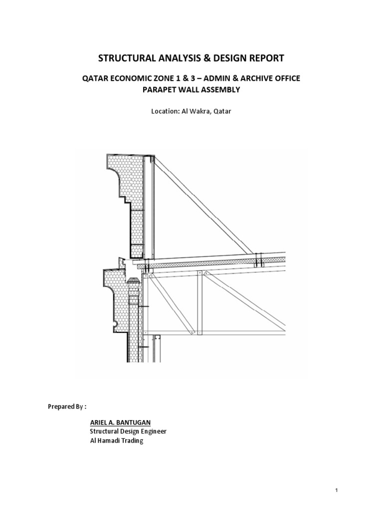 Structural Analysis & Design Report-Parapet | PDF | Structural Analysis ...
