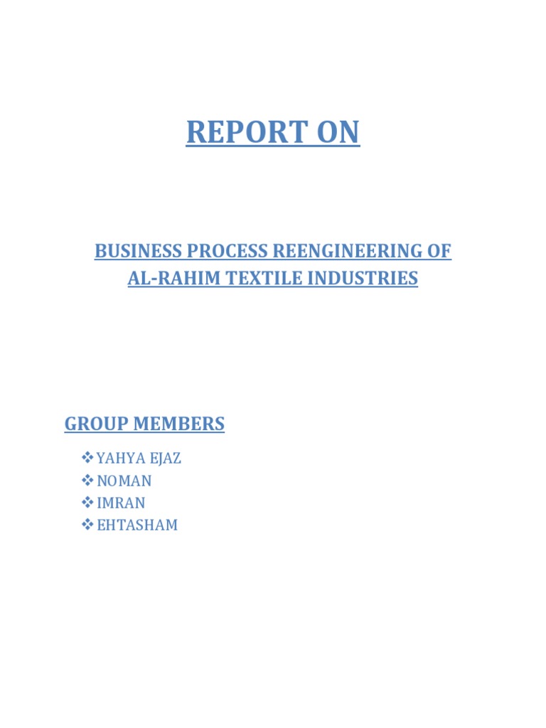 Final Report On BPR | PDF | Enterprise Resource Planning | Inventory
