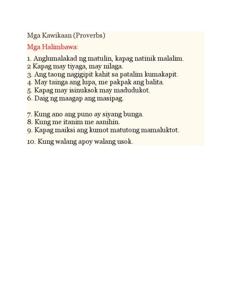 Mga Kawikaan | PDF