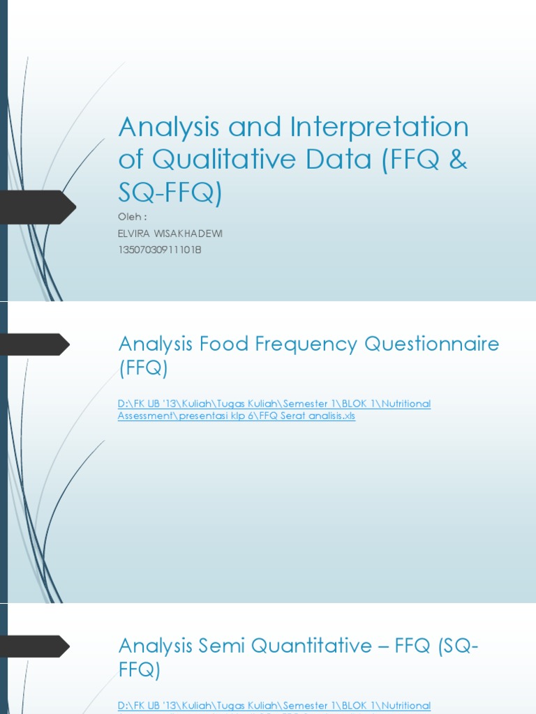 Analisis Data FFQ SQ-FFQ | PDF