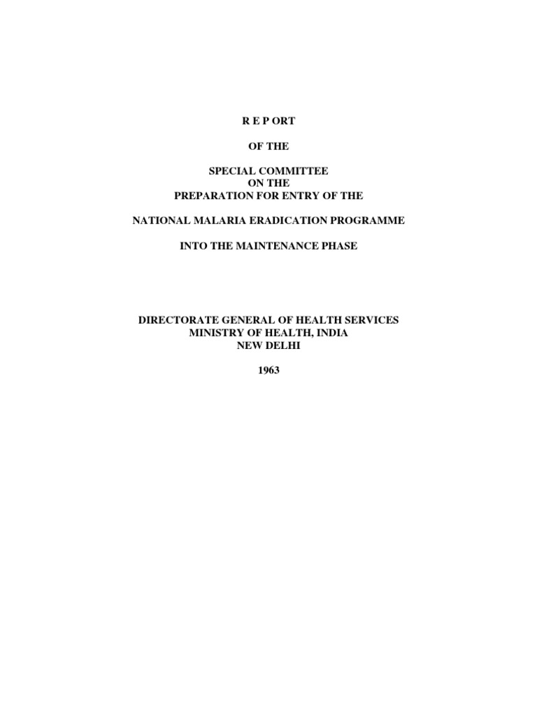 Chadha Committee Report 1963 | PDF | Eradication Of Infectious Diseases ...