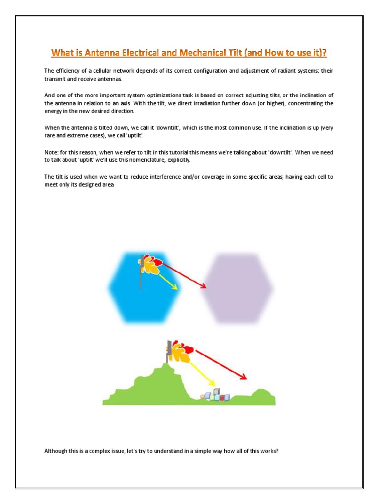 Antenna Electrical and Mechanical Tilt | Antenna (Radio) | Correlation ...