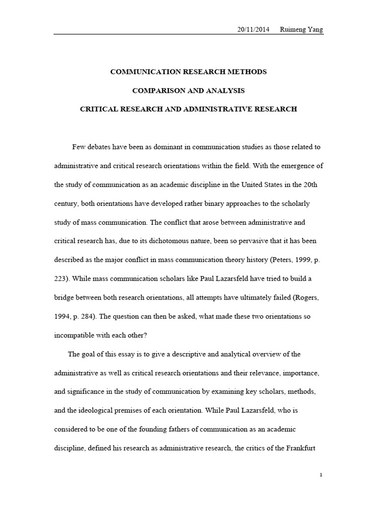 Critical Research and Administrative Research | PDF | Frankfurt School ...