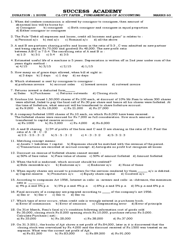 CPT Paper | PDF | Debits And Credits | Expense