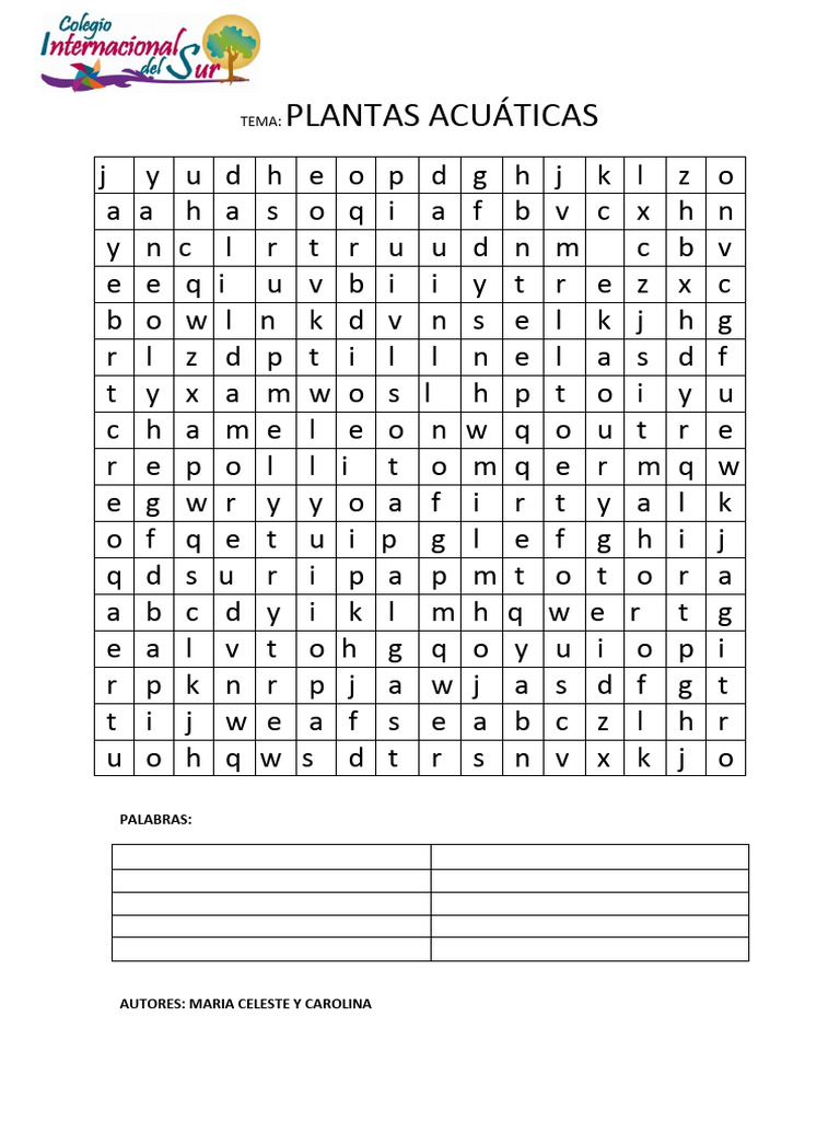Actividades de Aula10 SOPA DE LETRAS: PLANTAS ACUATICAS | PDF