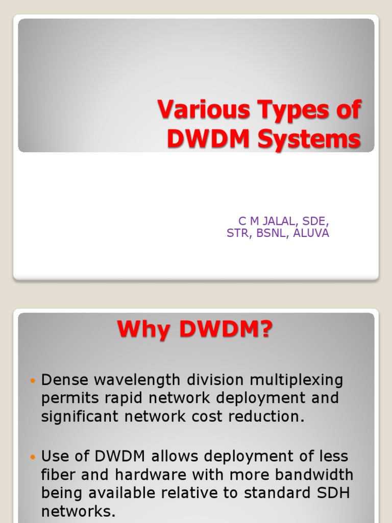 Types of DWDM | PDF | Wavelength Division Multiplexing | Physical Layer ...