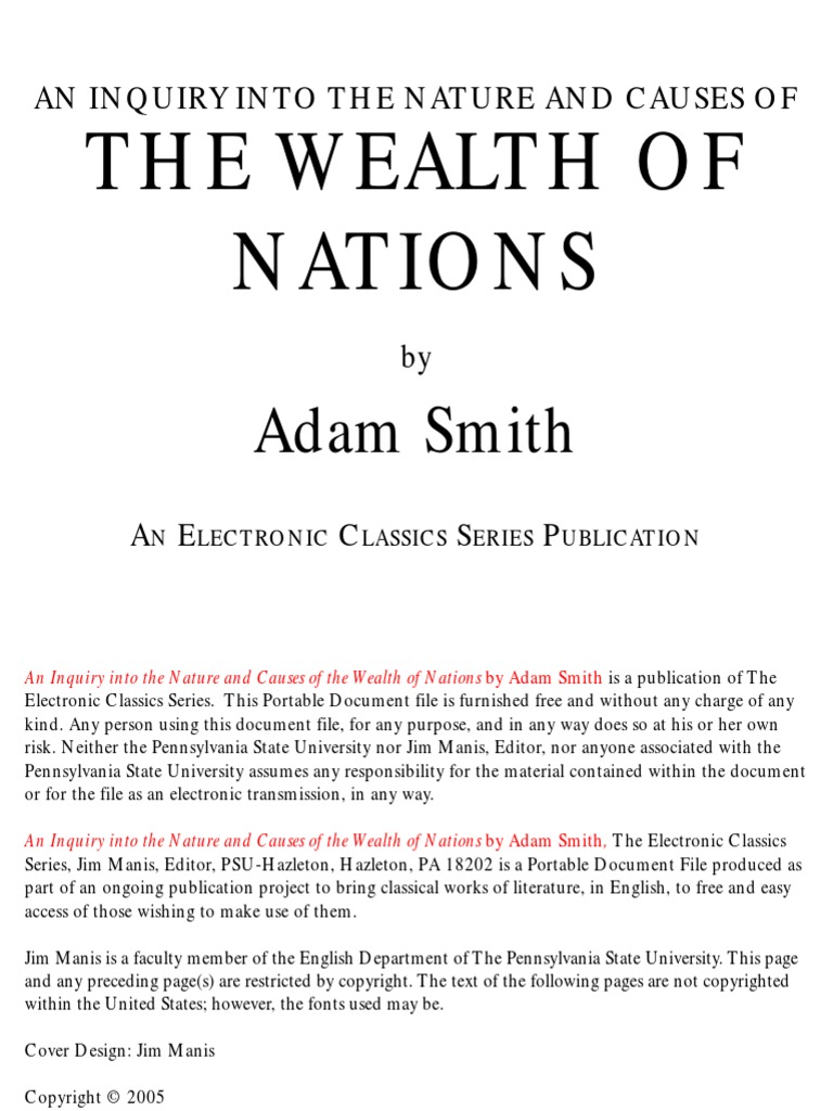 Adam Smith - The Wealth of Nations | PDF | The Wealth Of Nations ...