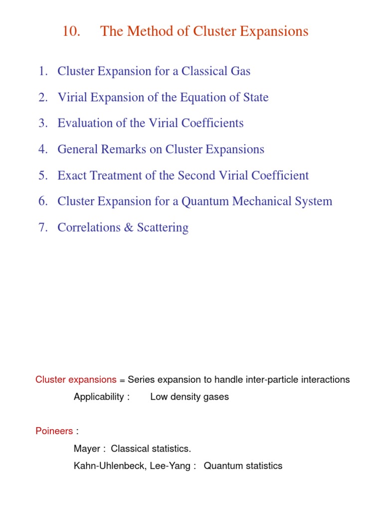Cluster Expansions | PDF