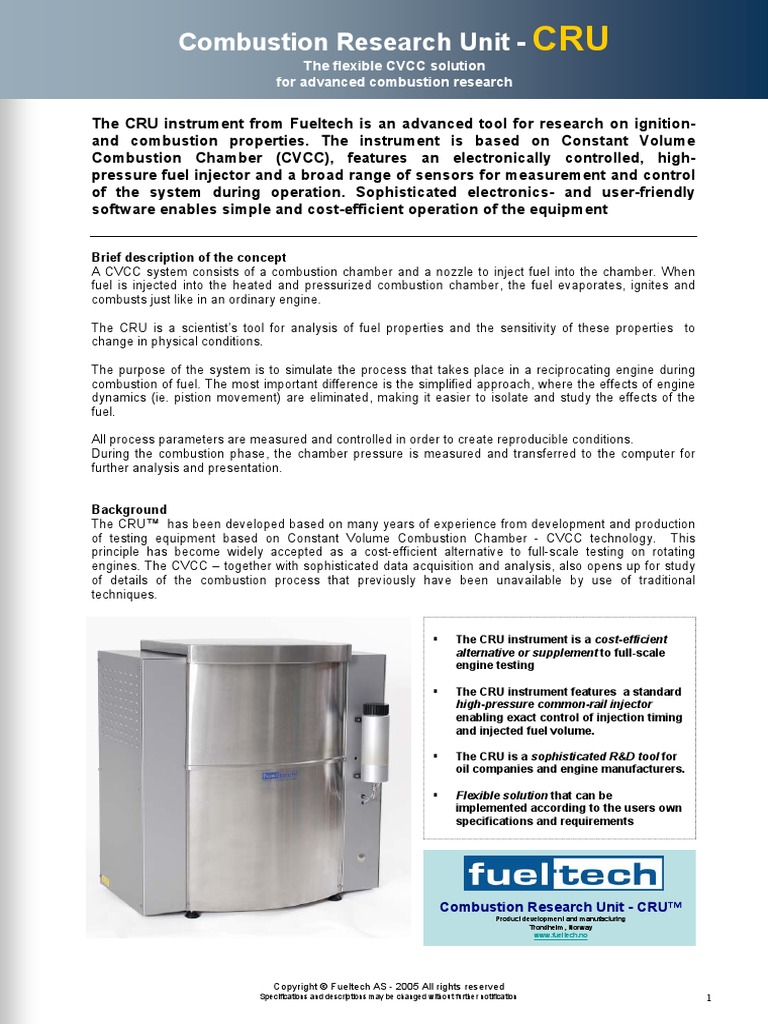 Combustion Research Unit CRU Tool | PDF | Fuel Injection | Combustion