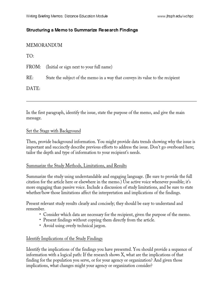 De Module Research Memo Example | PDF